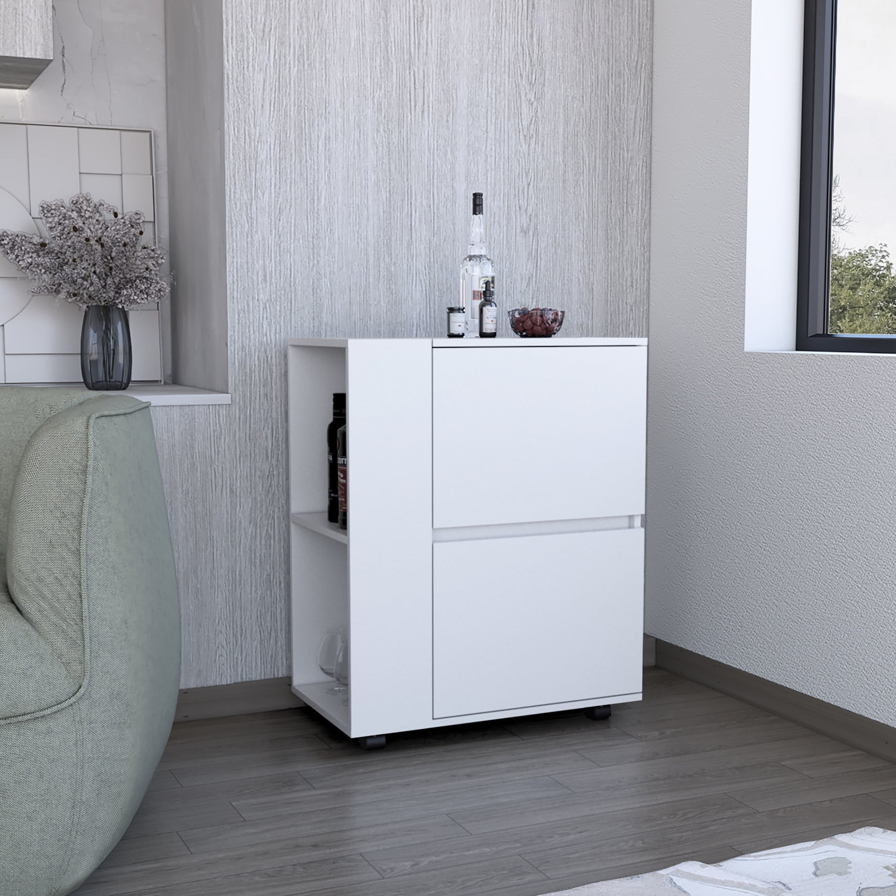 Bar Cart | Cabinets for Storing Alcohol Bottles | Pine Particle Board ...