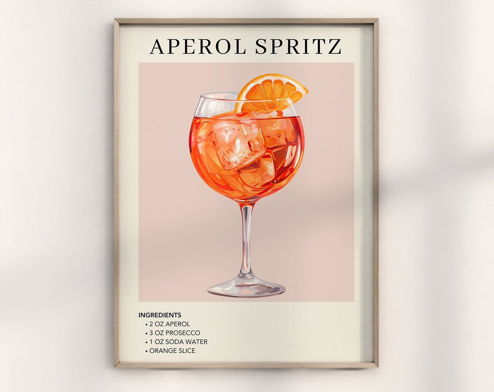 Bar Cart Decor Aperol Spritz Art Print | Cocktail Poster | Party ...