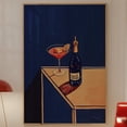 Bar Cart Decor Martini Print Wine O'Clock Poster Retro Kitchen Decor ...