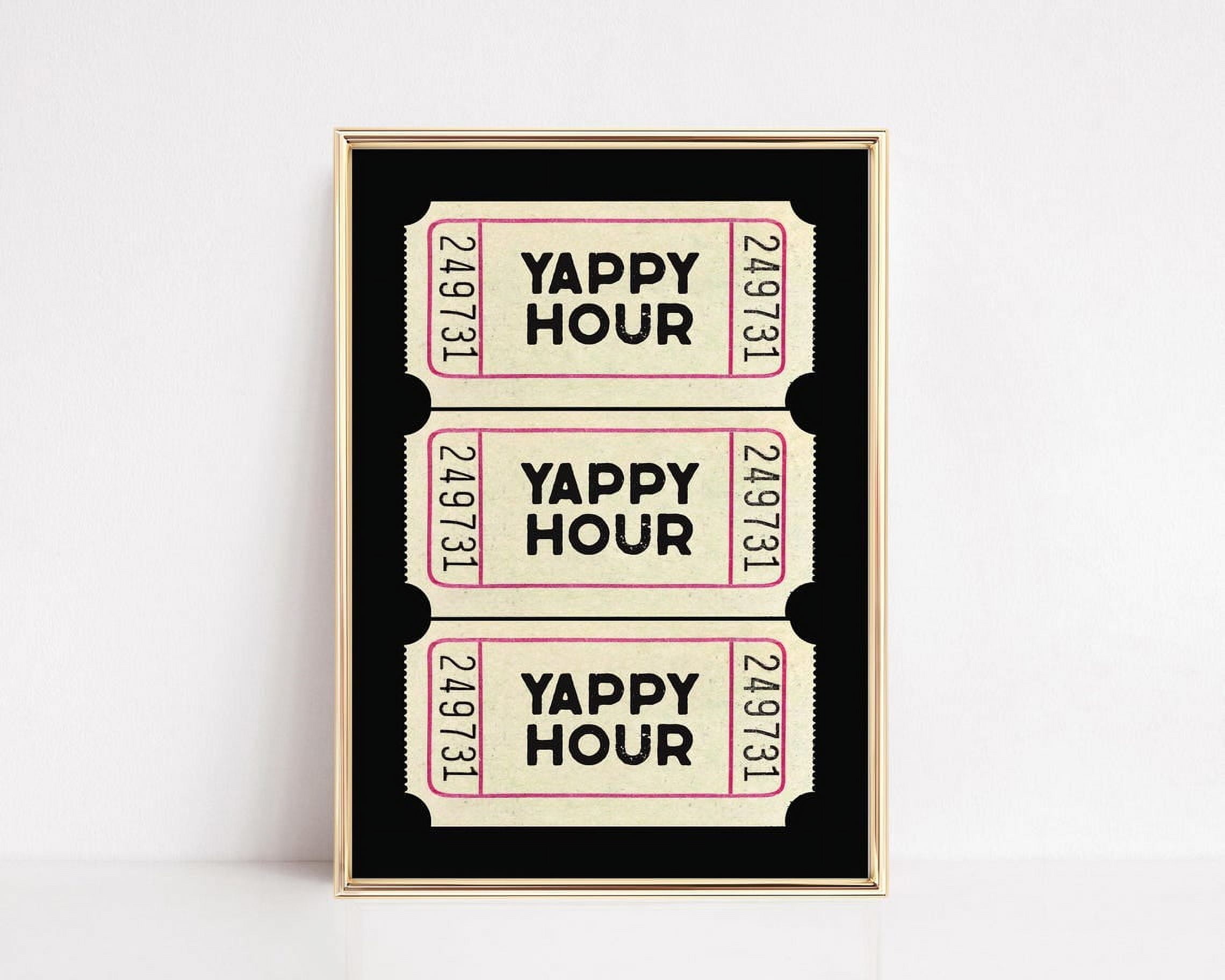 Bar Cart Decor Trendy Wall Art Happy Hour Sign Cocktail Art Yappy Hour ...