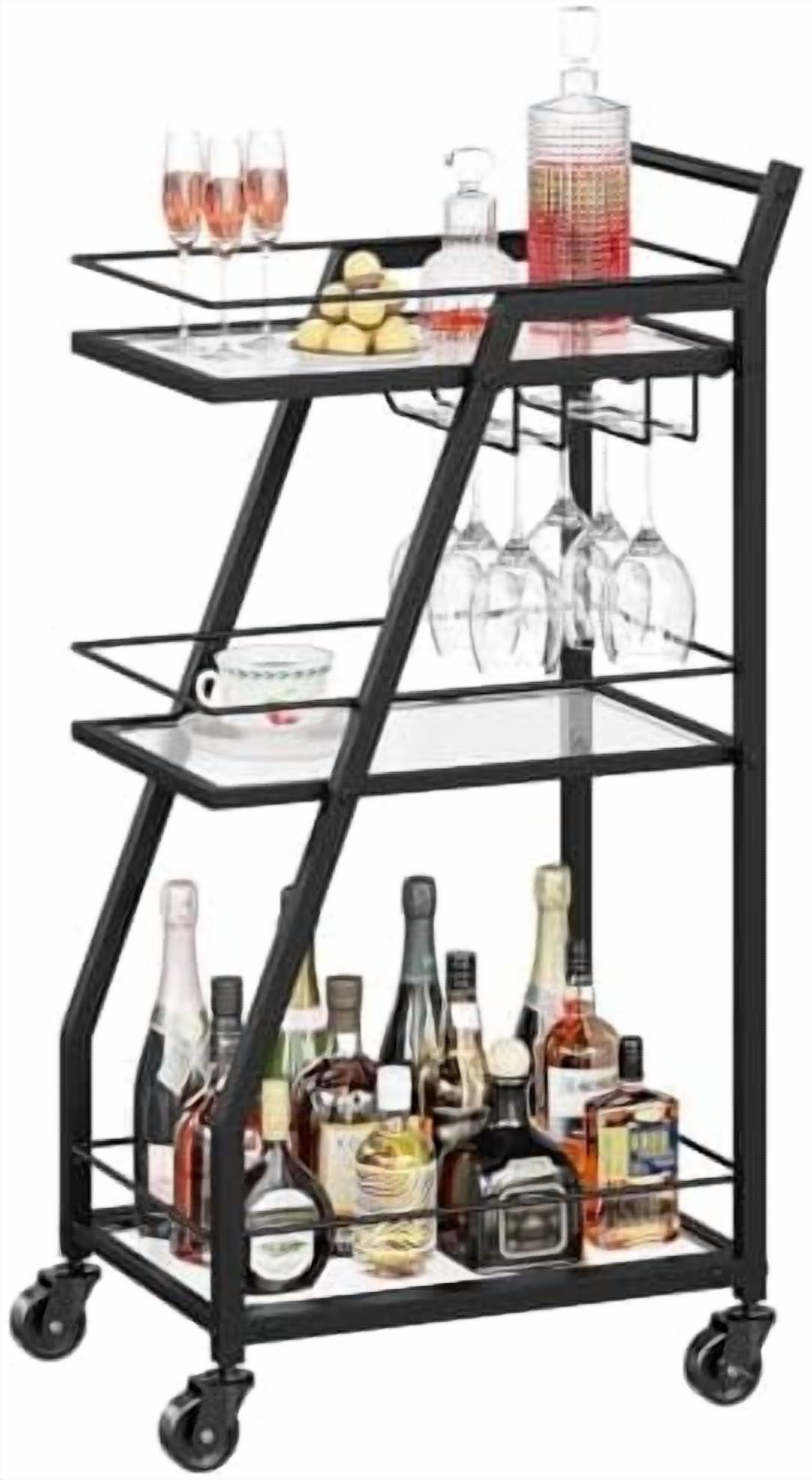 Bar Cart for The Home, Small Bar Cart on Wheels, Beverage Cart, Home ...