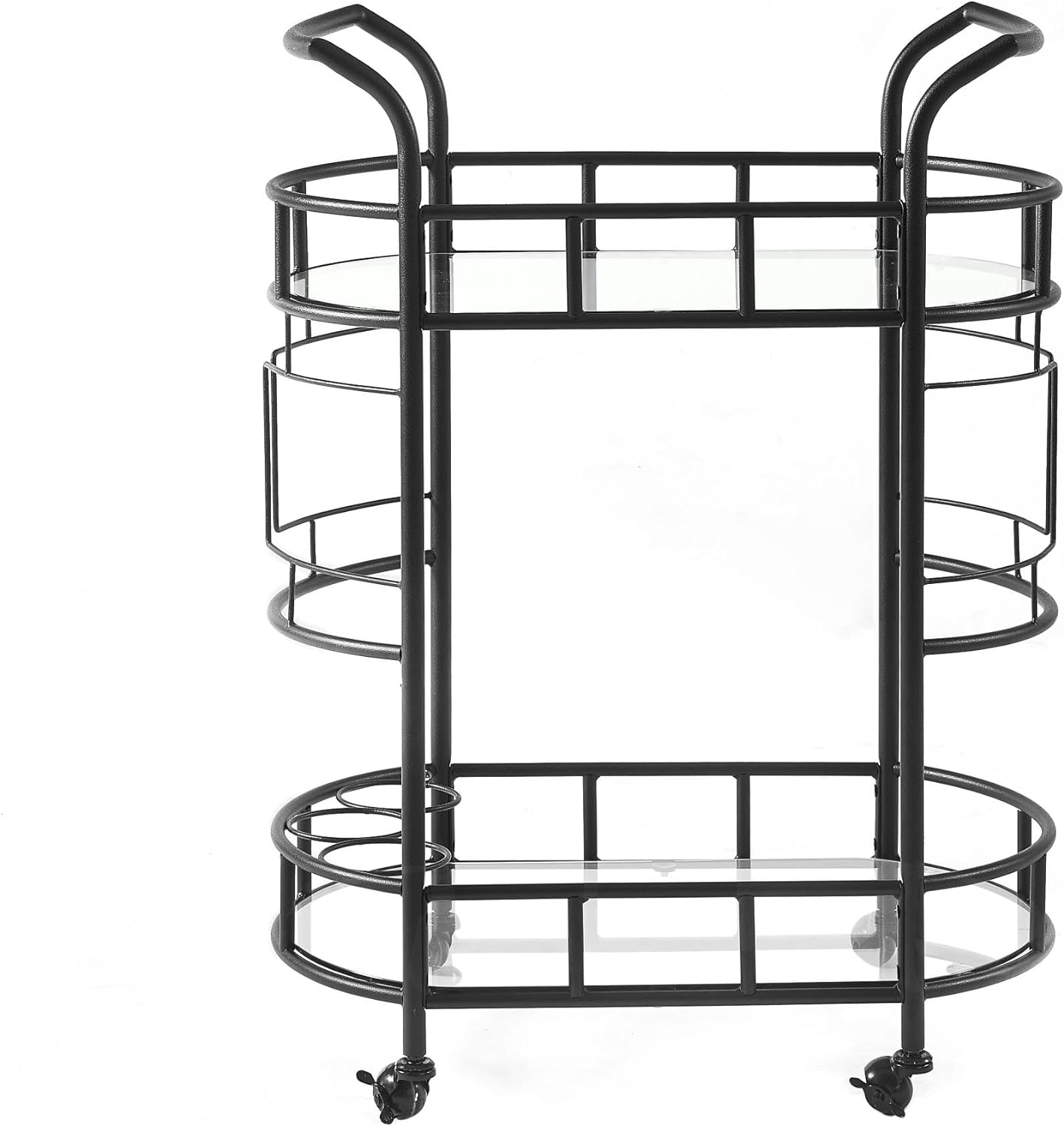 Bar Cart, Mobile Glass Dining cart Iron Frame Kitchen Cart (Baking ...