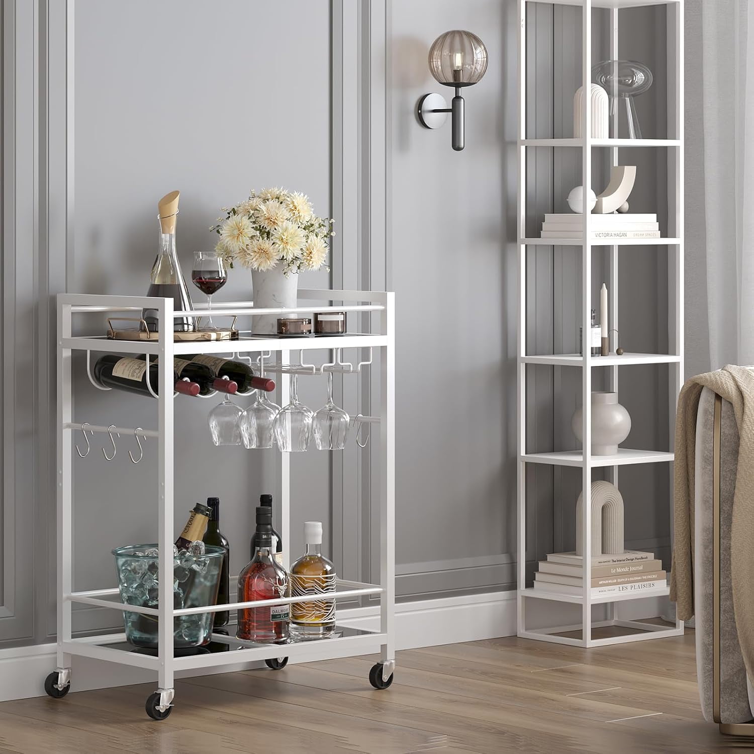 Bar Cart, Serving Cart for Home, Microwave Cart, Drink Cart, Mobile ...