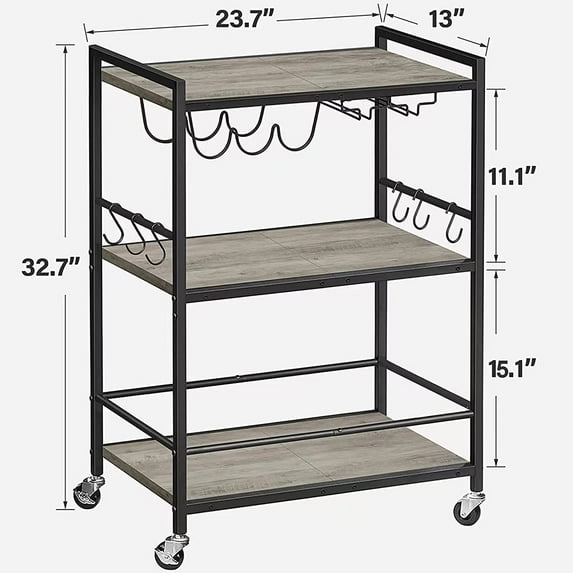 Bar Cart - Serving Cart for Home - Microwave Cart, Drink Cart, Mobile ...