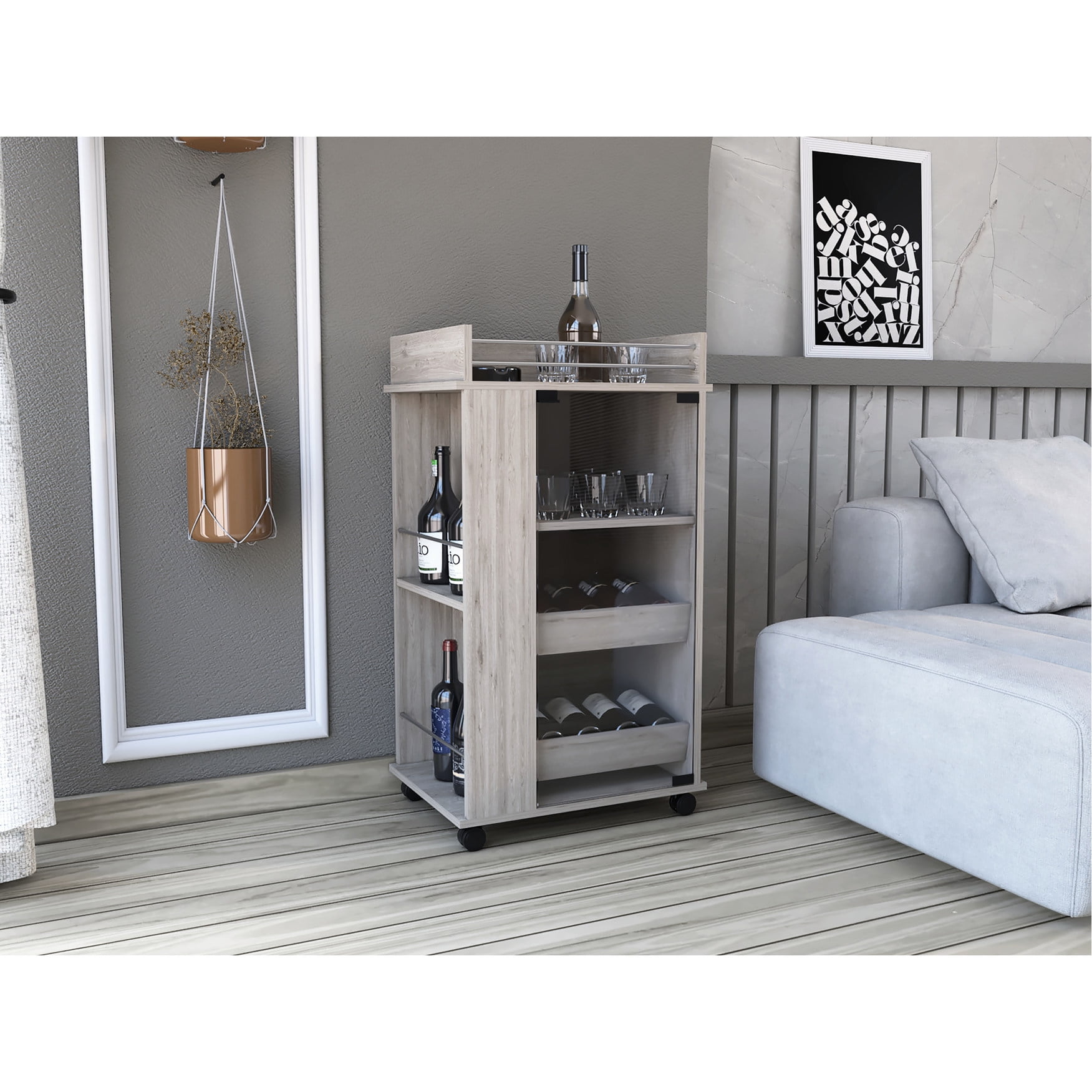Bar Cart with Casters+Convenient Mobility”-“Moving Around Home Bar ...