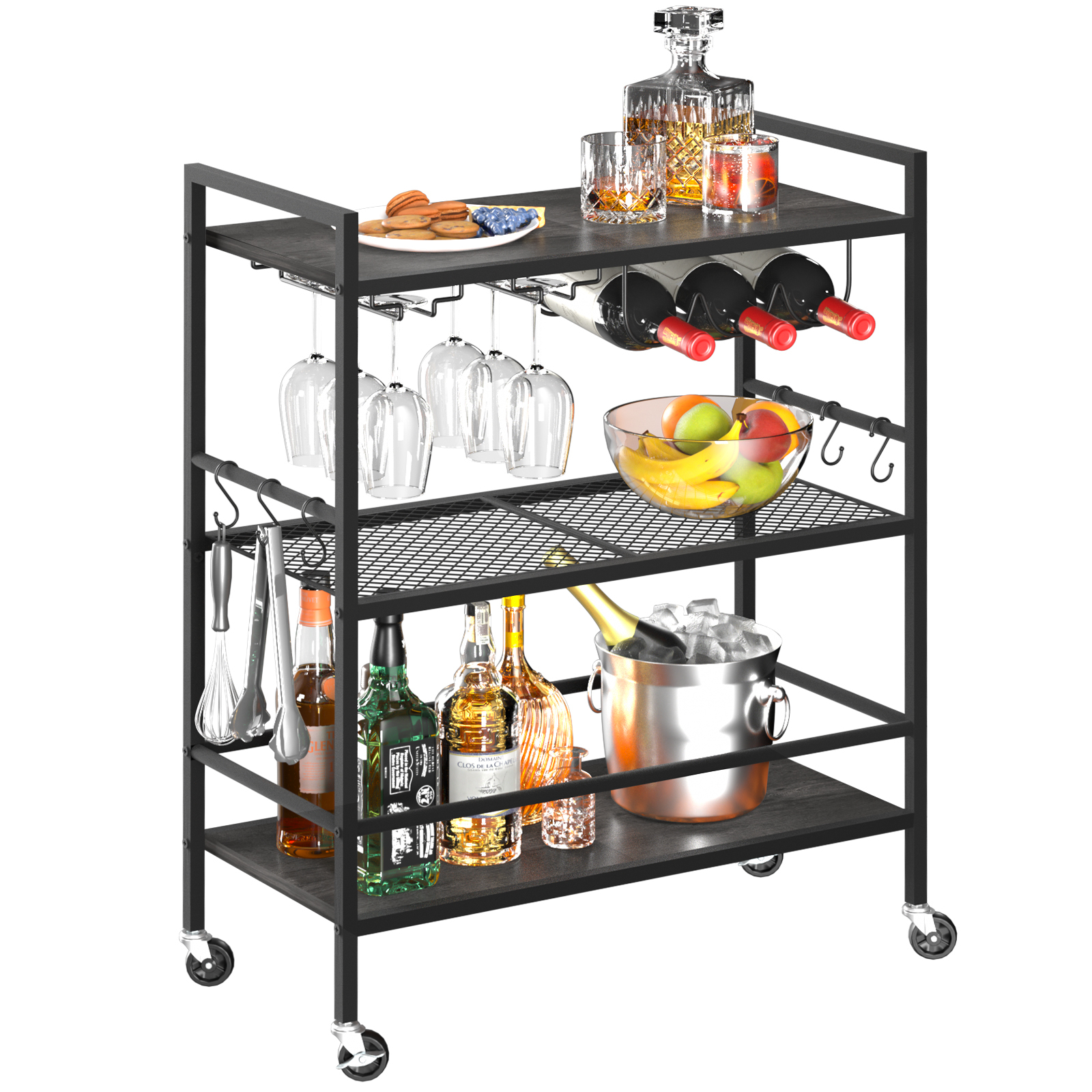 3-Tier Traditional and Timeless Metal Cart - Walmart.com
