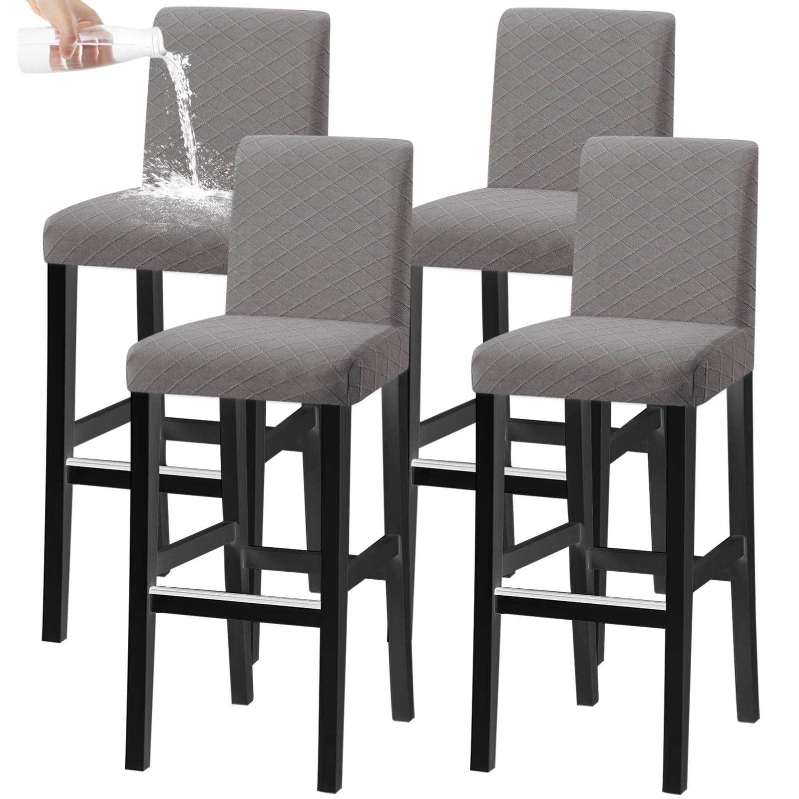 Bar Chair Covers Waterproof,Set of 2/4/6 Stretch Pub Chair Slipcover ...