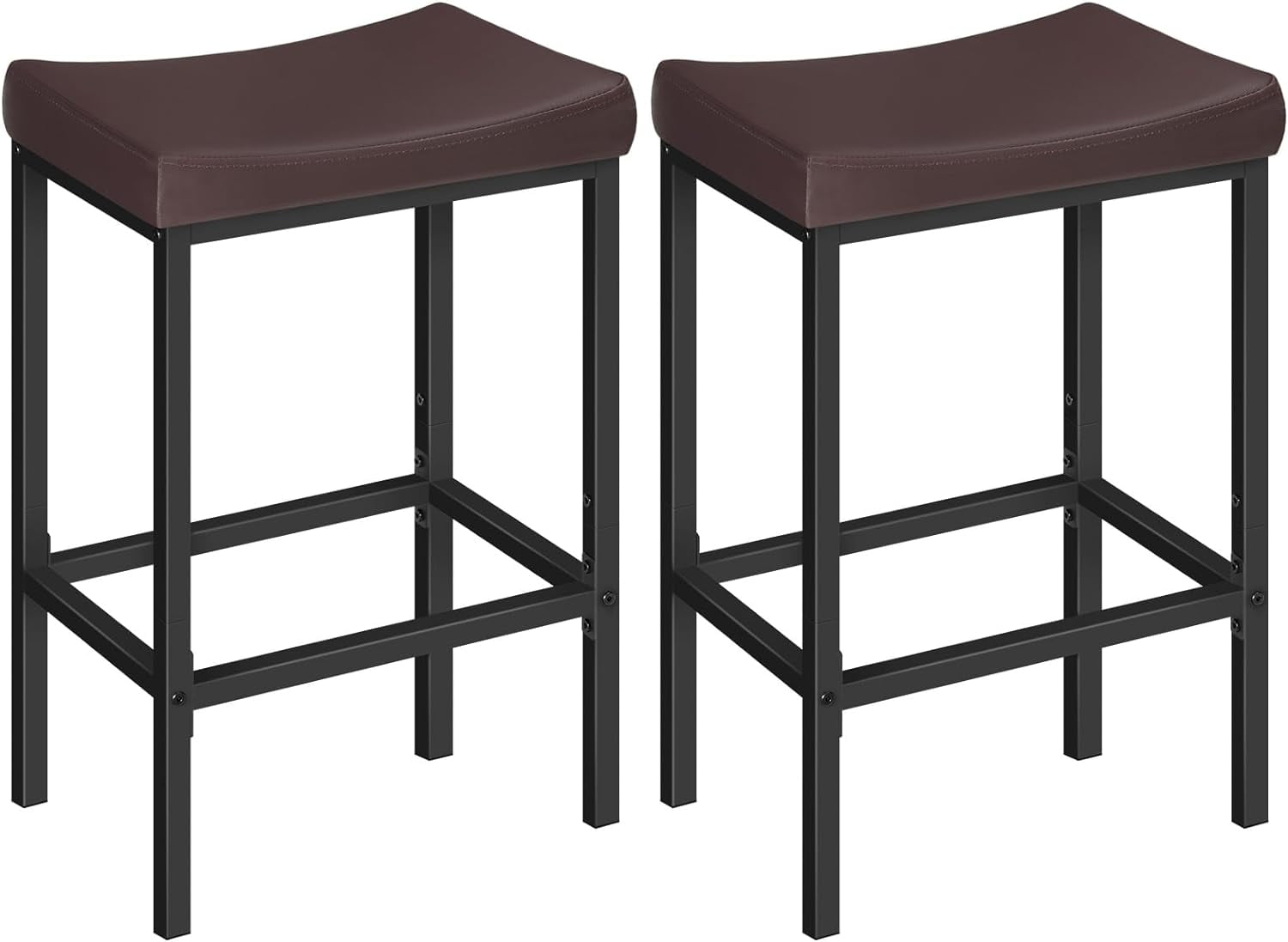 Bar Chairs, Set of 2 Counter Height Saddle Stools with Curved Surface ...