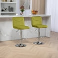 Bar Chairs Set of 2, Simple Upholstered Velvet Bar Stools with Sliver ...