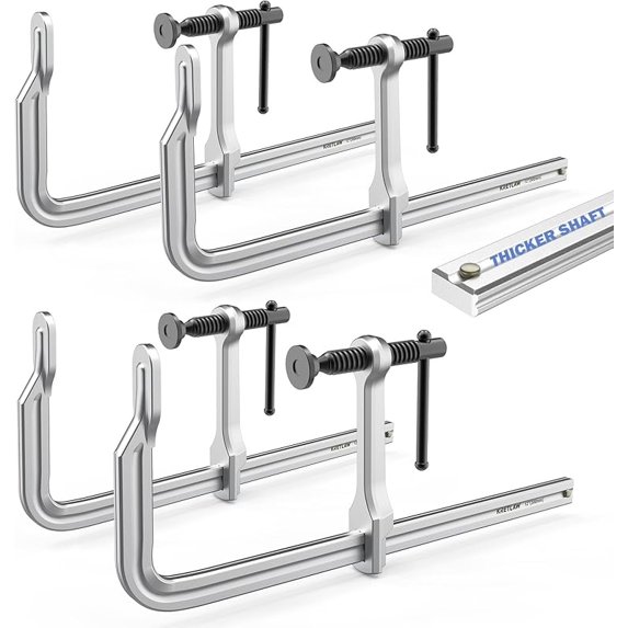 Bar Clamps 4-Pack, 12-Inch Light-duty Drop Forged Steel F Clamps (450 ...