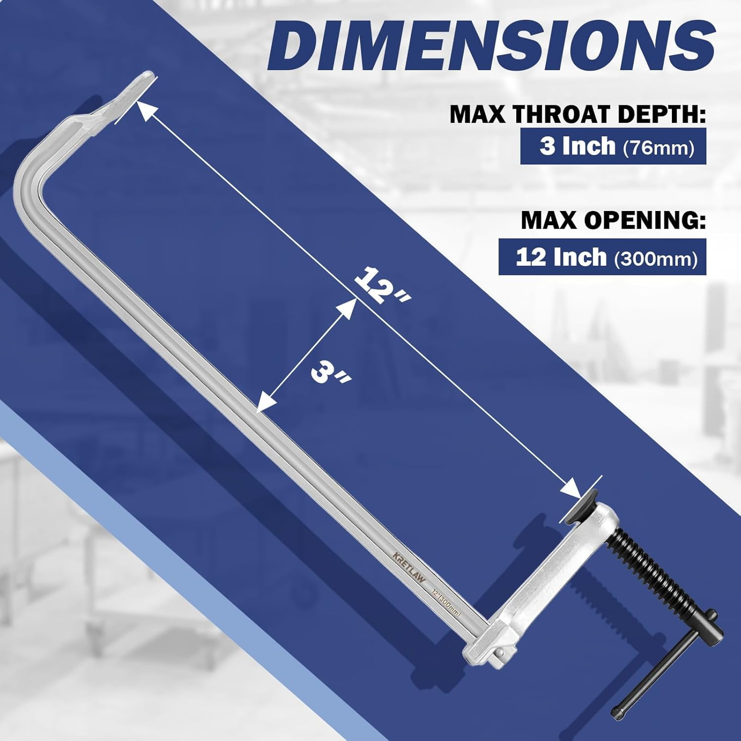 Bar Clamps 4-Pack, 12-Inch Light-duty Drop Forged Steel F Clamps (450 ...