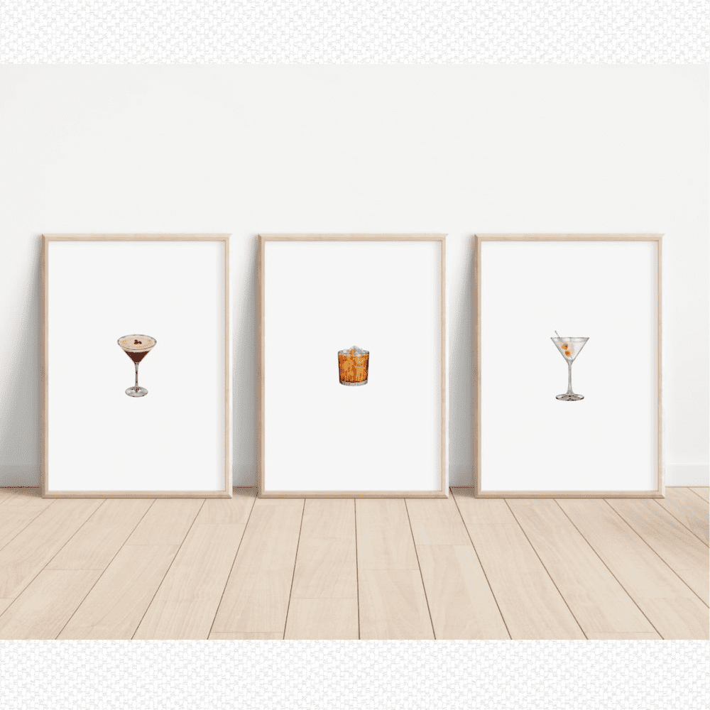 Bar Cocktail Martini Poster Set 3 Prints Set 3 12x18, Poster Only ...