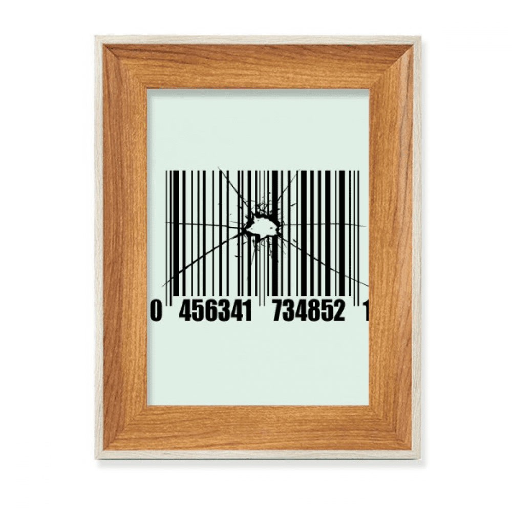 Bar Code Effect Fracture Desktop Wooden Photo Frame Display Picture Art ...
