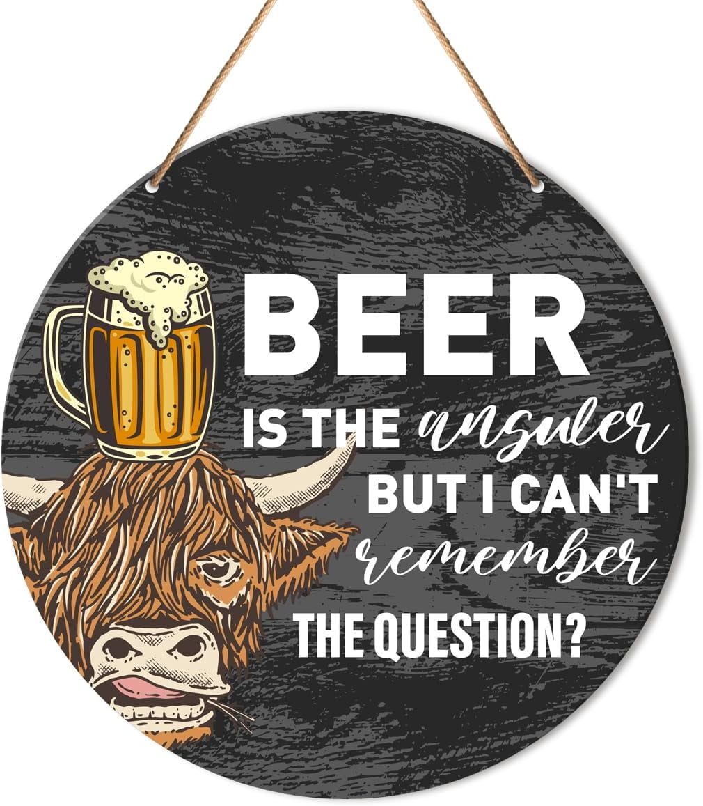 Bar Decor Sign, Pub Round Wood Hanging Signs Decor Farmhouse Drinking ...