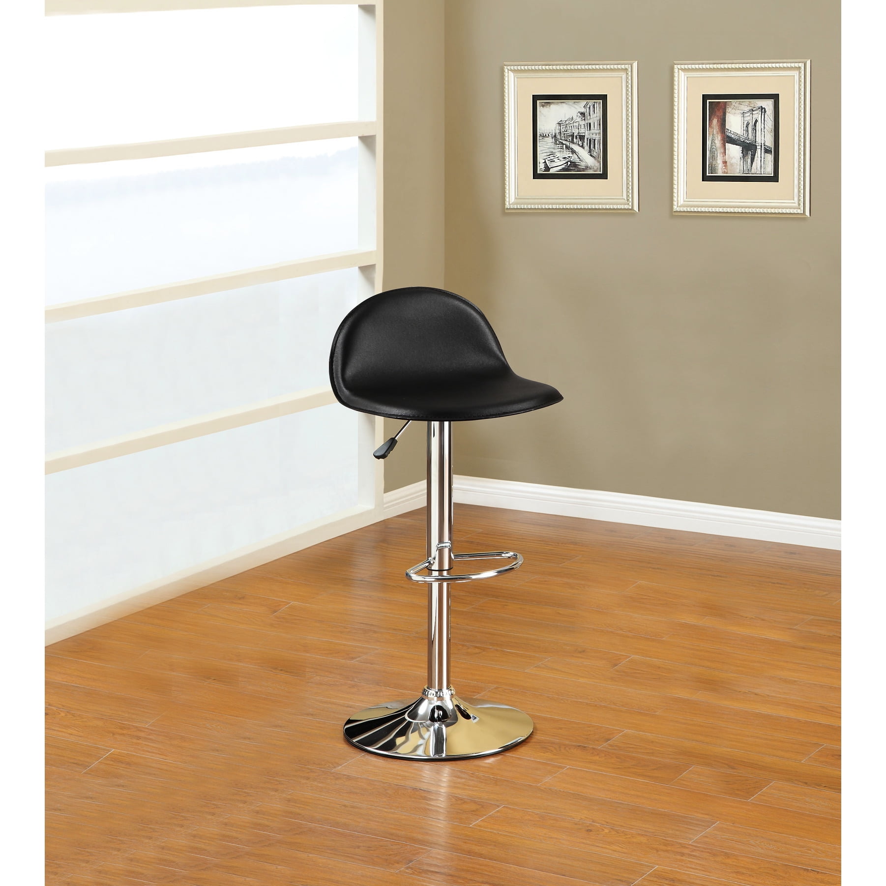 Bar Dining Chairs / Adjustable Height, Chrome Base Finish / Adapt to ...