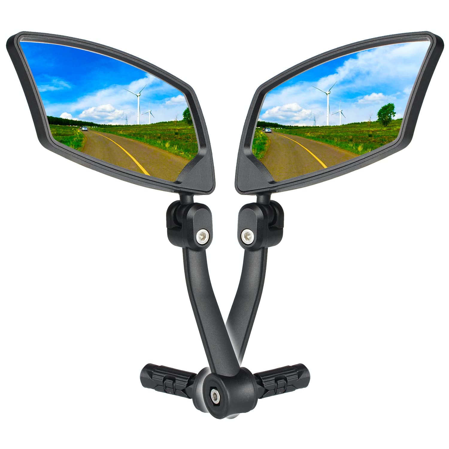 Bar End Bike Mirrors 1 PAIR, High–Definition Convex Scratch Resistant ...