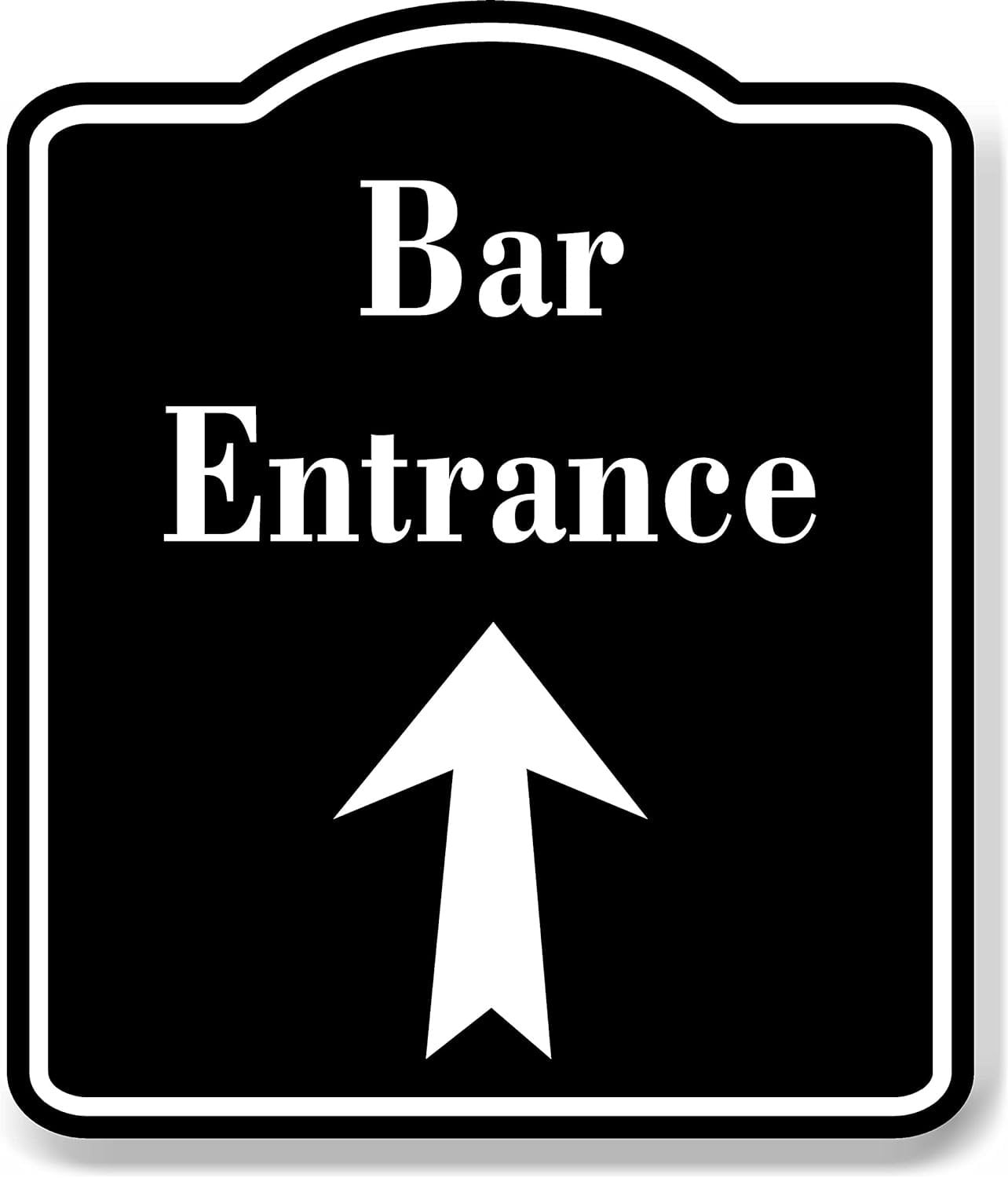 Bar Entrance Up Arrow BLACK Aluminum Composite Sign, 8.5"x10" - Walmart.com