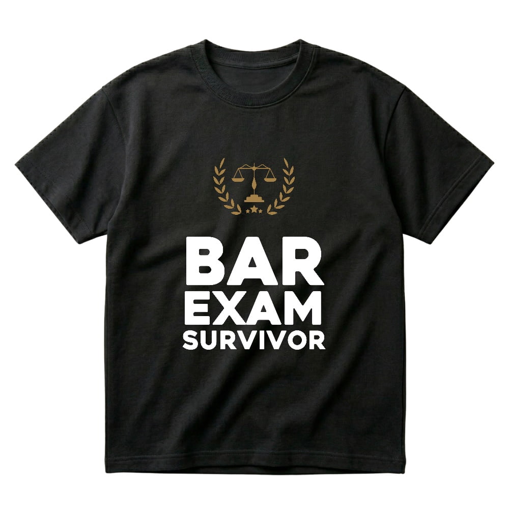Bar Exam Survivor Lawyer Law Student Criminal Attorney Gift T-Shirt ...