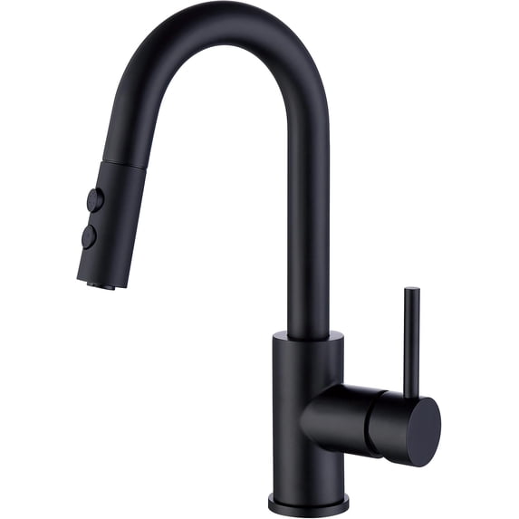 Bar Faucet with Pull Out Sprayer Single Hole Matte Black, Single Handle ...