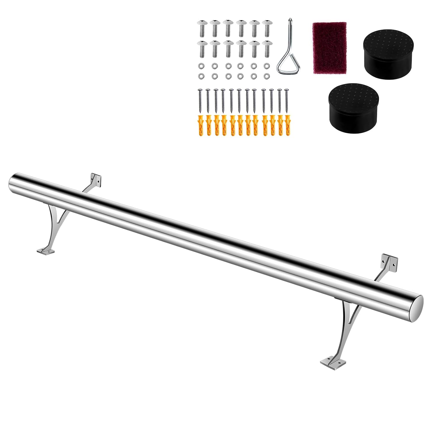 Bar Foot Rail Kit, 4 Ft Length Tubing Bar Foot Rail with Installation ...