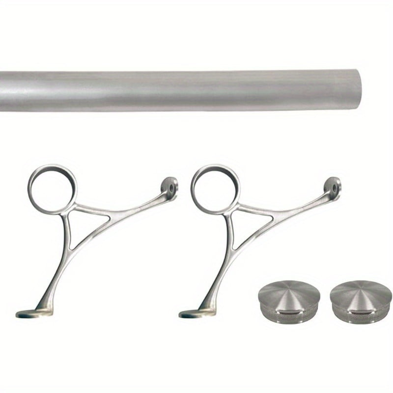 Bar Foot Rail Kit Custom-Made Item - Brushed Stainless Steel Tubing (2 ...