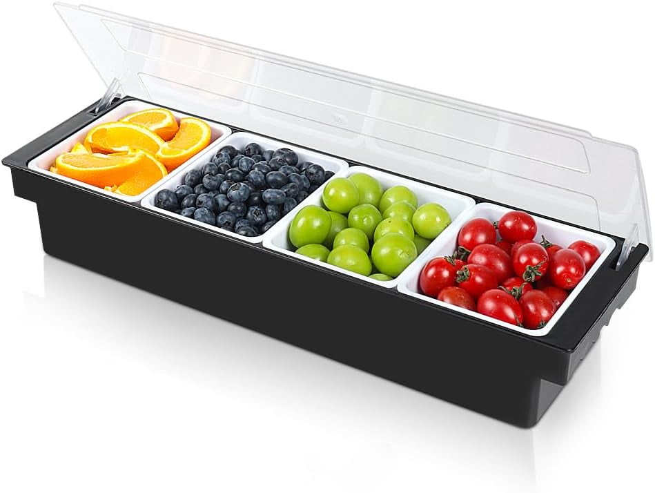Bar Fruit Condiment Caddy With Lid,Bar Garnish Tray Caddy For ...