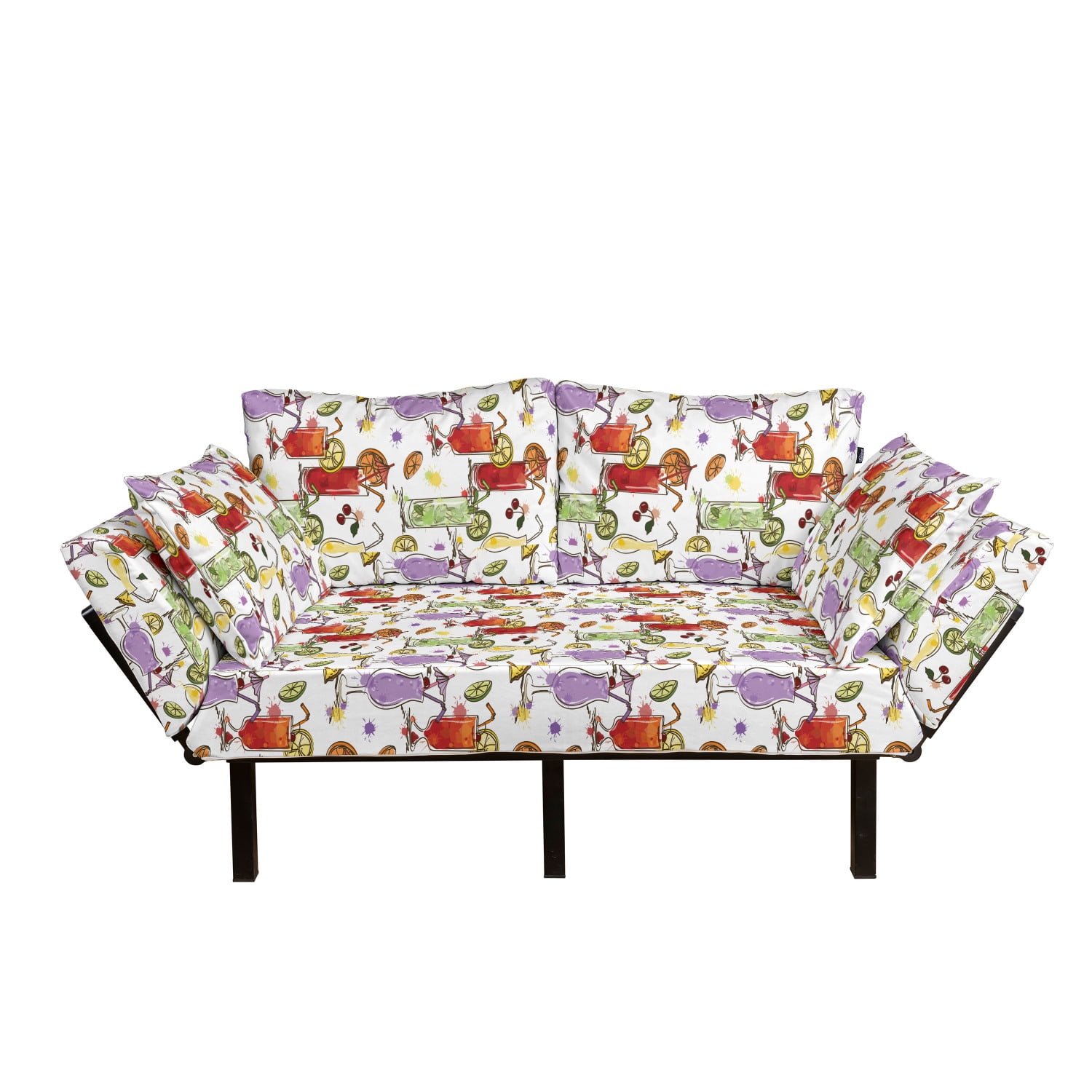 Bar Futon Couch, Watercolor Style Cocktails Summer Party Drinks Fresh ...