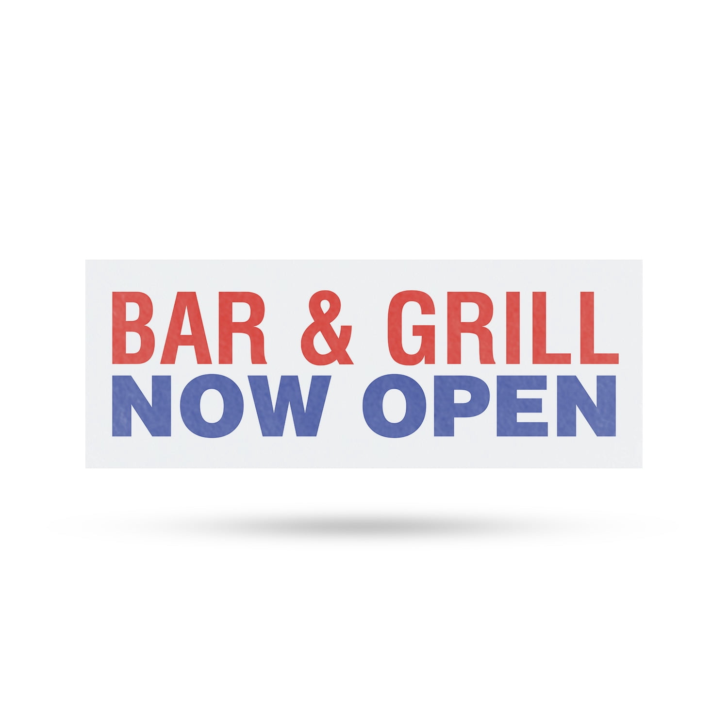Bar and Grill Now Open Vinyl Decal 48 Inch x 18 Inch Weatherproof Heavy ...
