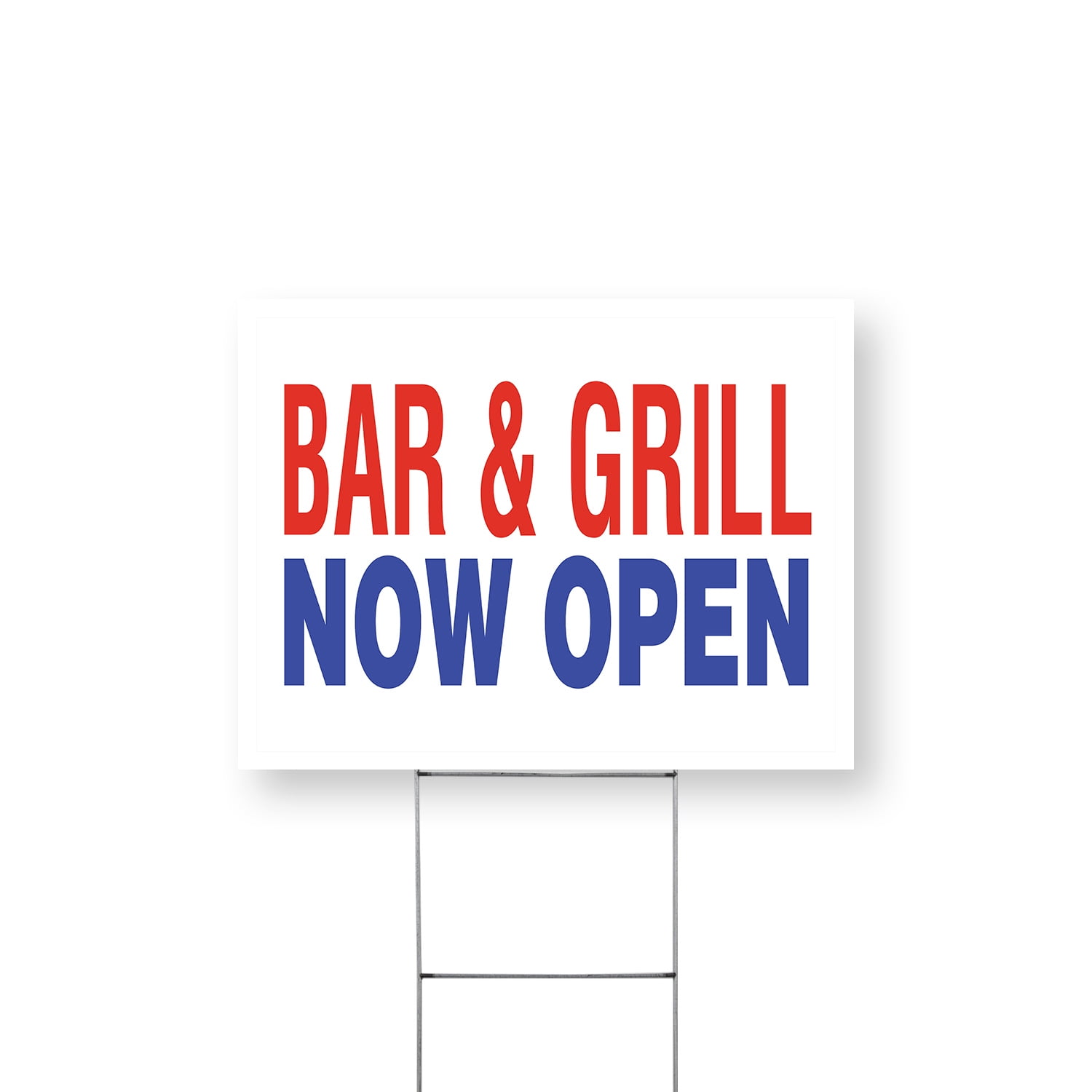 Bar and Grill Now Open Yard Sign 18 Inch x 24 Inch Single Sided ...