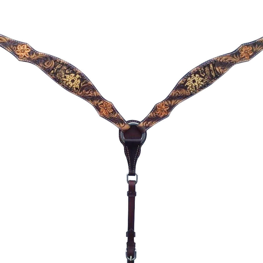 Bar H Equine American Leather Horse Saddle Tack Breast Collar Tropical ...