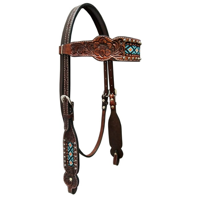 Bar H Equine American Leather Horse Saddle Tack One Ear Headstall ...