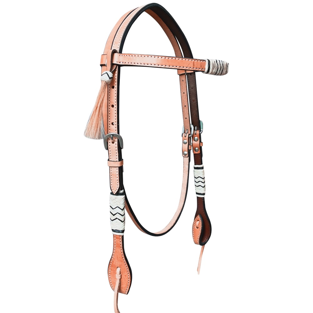 Bar H Equine American Leather Horse Saddle Tack Headstall | Browband ...