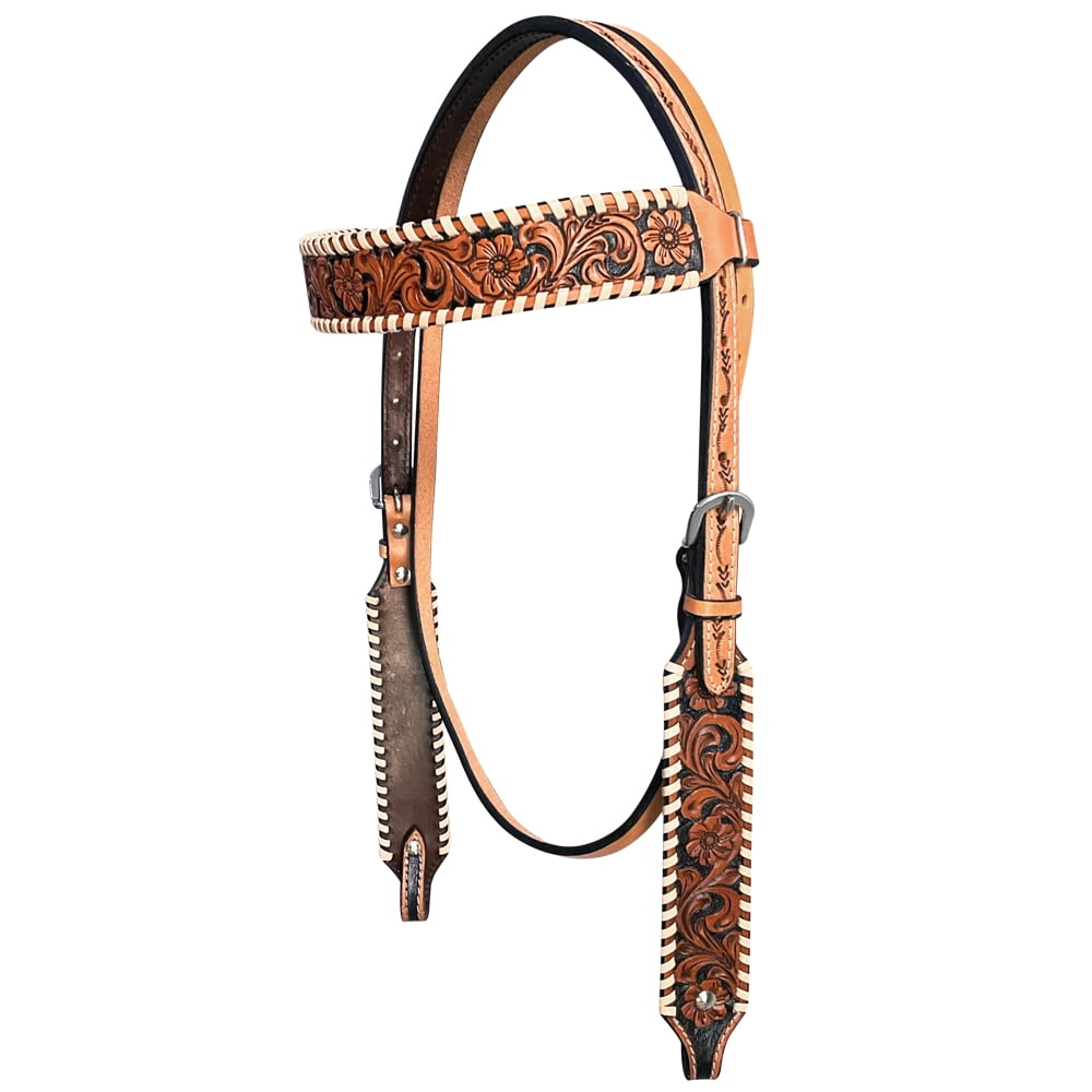 Bar H Equine American Leather Horse Saddle Tack One Ear Headstall | Breast Collar | Browband ...
