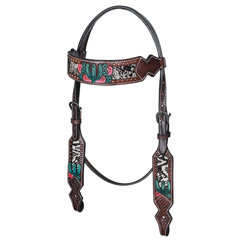 Bar H Equine American Leather Horse Saddle Tack One Ear Headstall ...