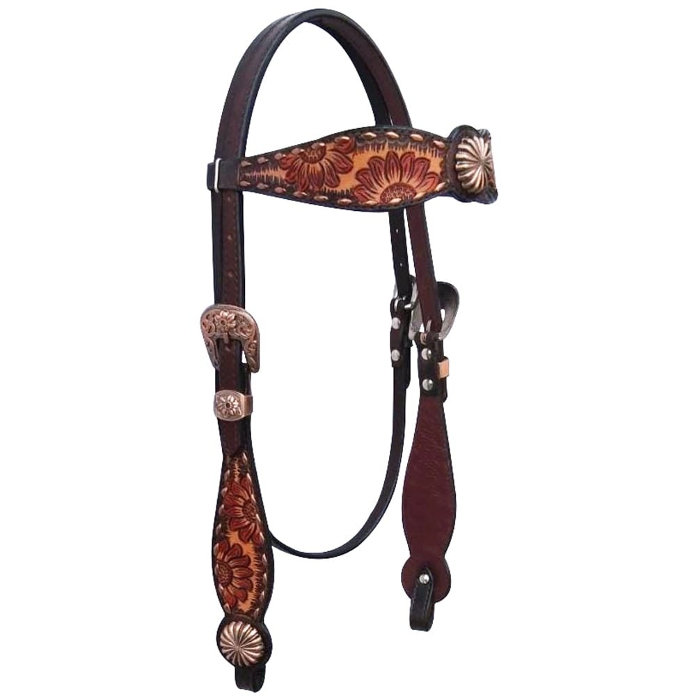 Bar H Equine American Leather Horse Saddle Tack One Ear Headstall ...