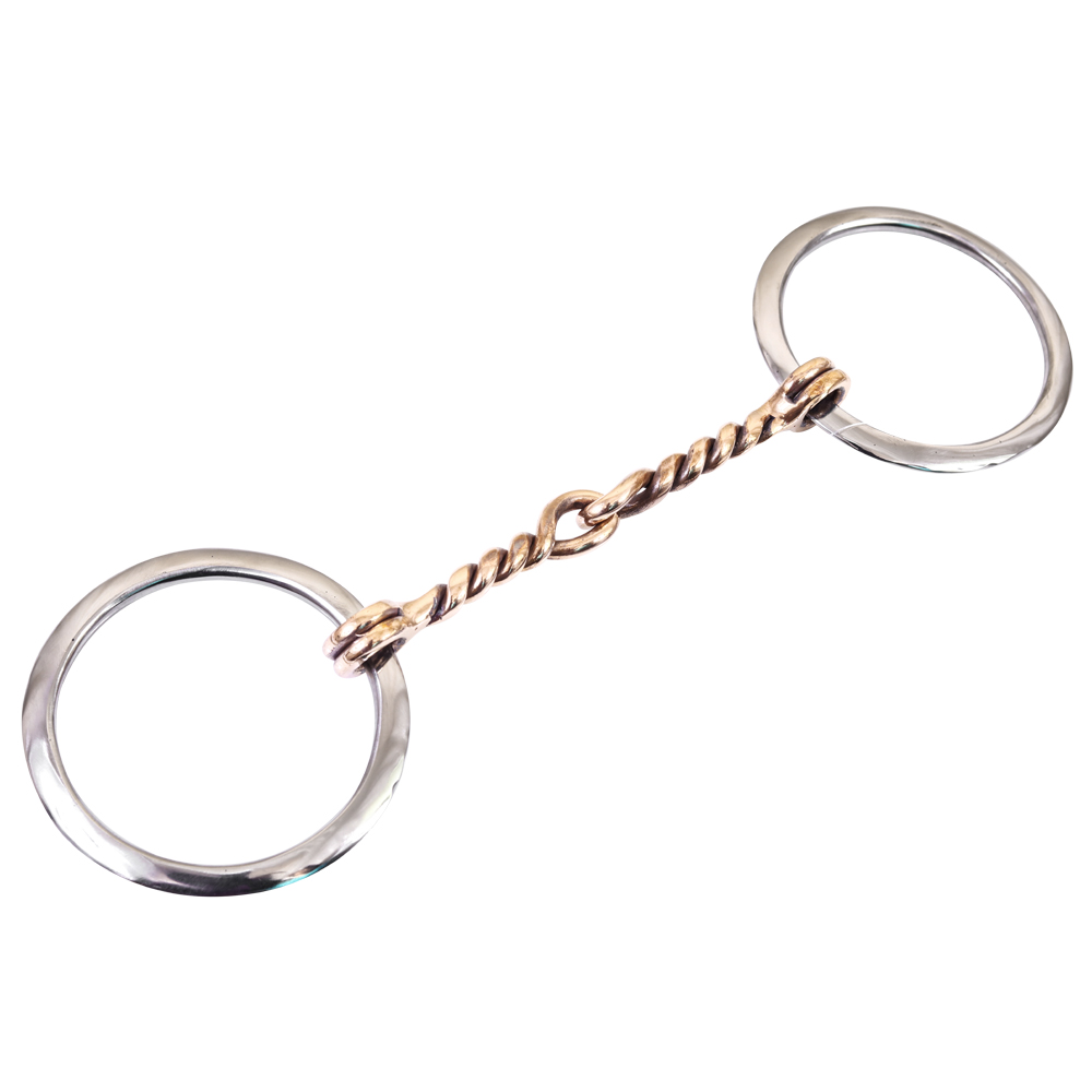 Bar H Equine Broken Twisted Wire Copper Mouth O Ring Snaffle Bit|Copper ...