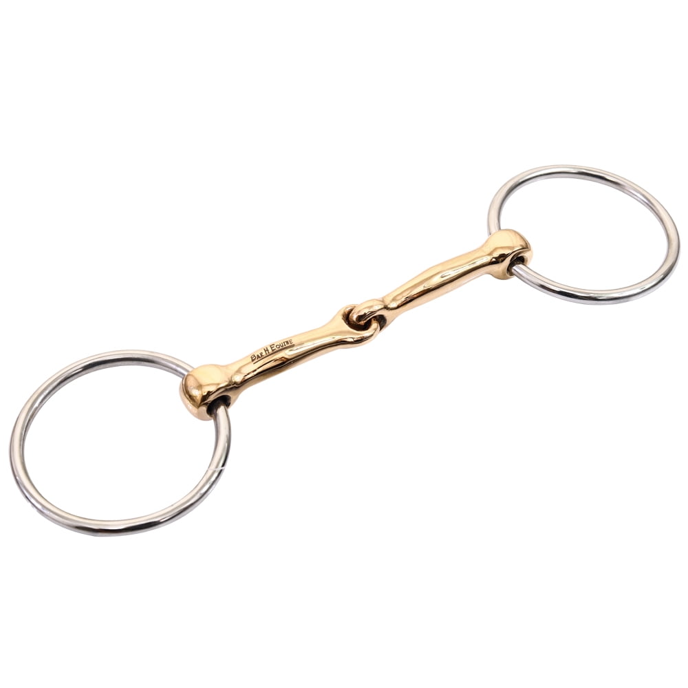 Bar H Equine Copper Mouth Broken Bit O Ring Snaffle Stainless Steel - Walmart.com