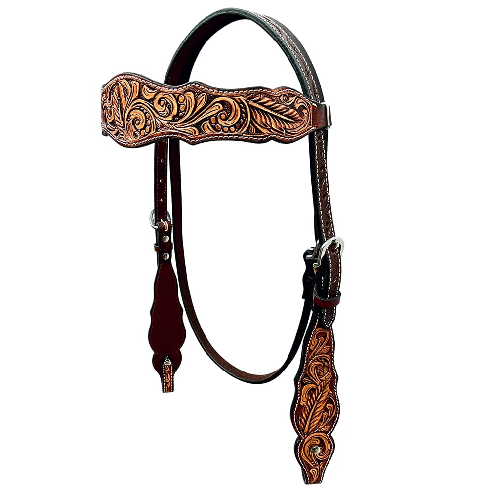 Bar H Equine Genuine Western American Leather Horse Headstall - Walmart.com