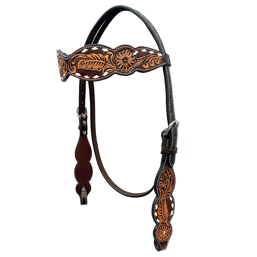 Bar H Equine Genuine Western American Leather Horse Headstall - Walmart.com