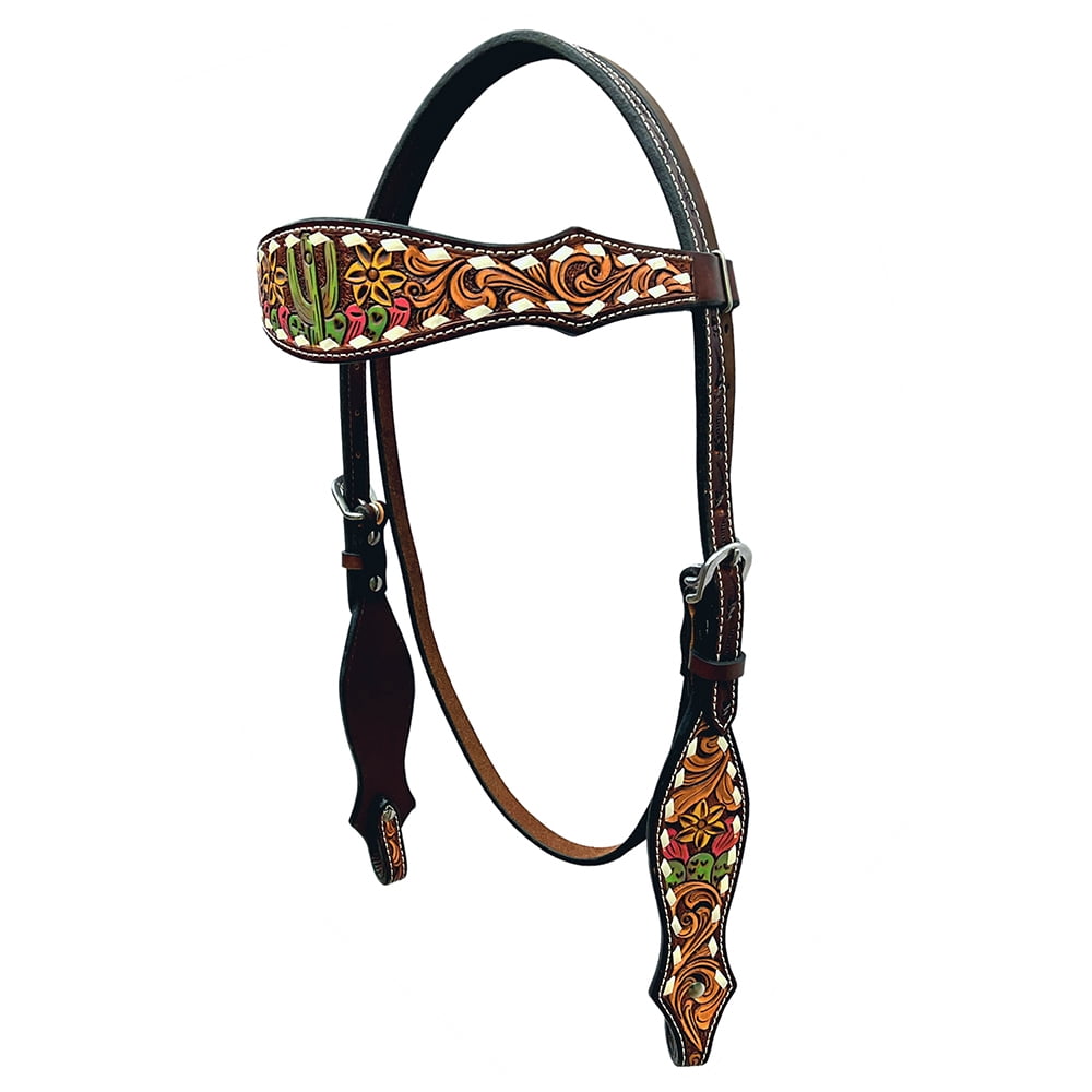 Bar H Equine Genuine Western American Leather Horse Headstall - Walmart.com