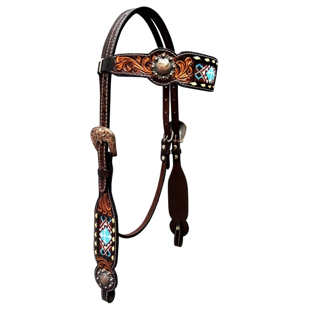 Bar H Equine Genuine Western American Leather Horse Headstall - Walmart.com