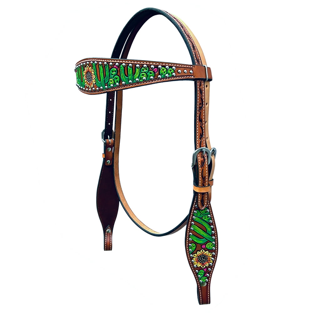 Bar H Equine Genuine Western American Leather Horse Headstall - Walmart.com