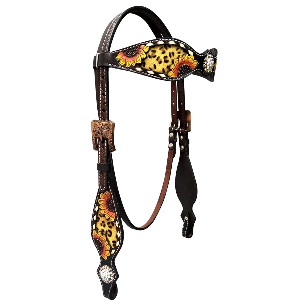 Bar H Equine Genuine Western American Leather Horse Headstall - Walmart.com