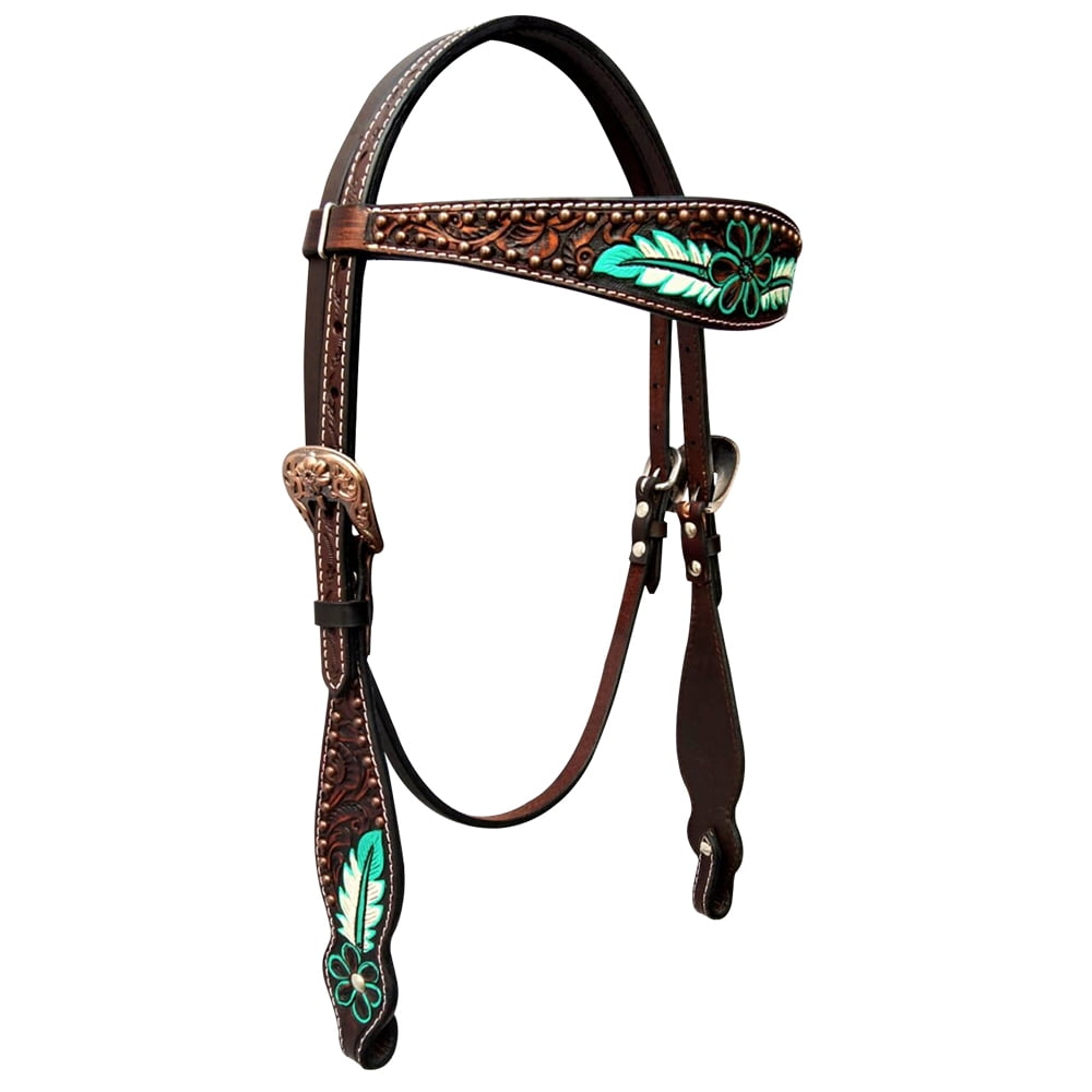 Bar H Equine Genuine Western American Leather Horse Headstall - Walmart.com