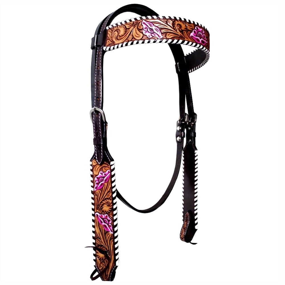 Bar H Equine Horse Leather Headstall Brown - Walmart.com