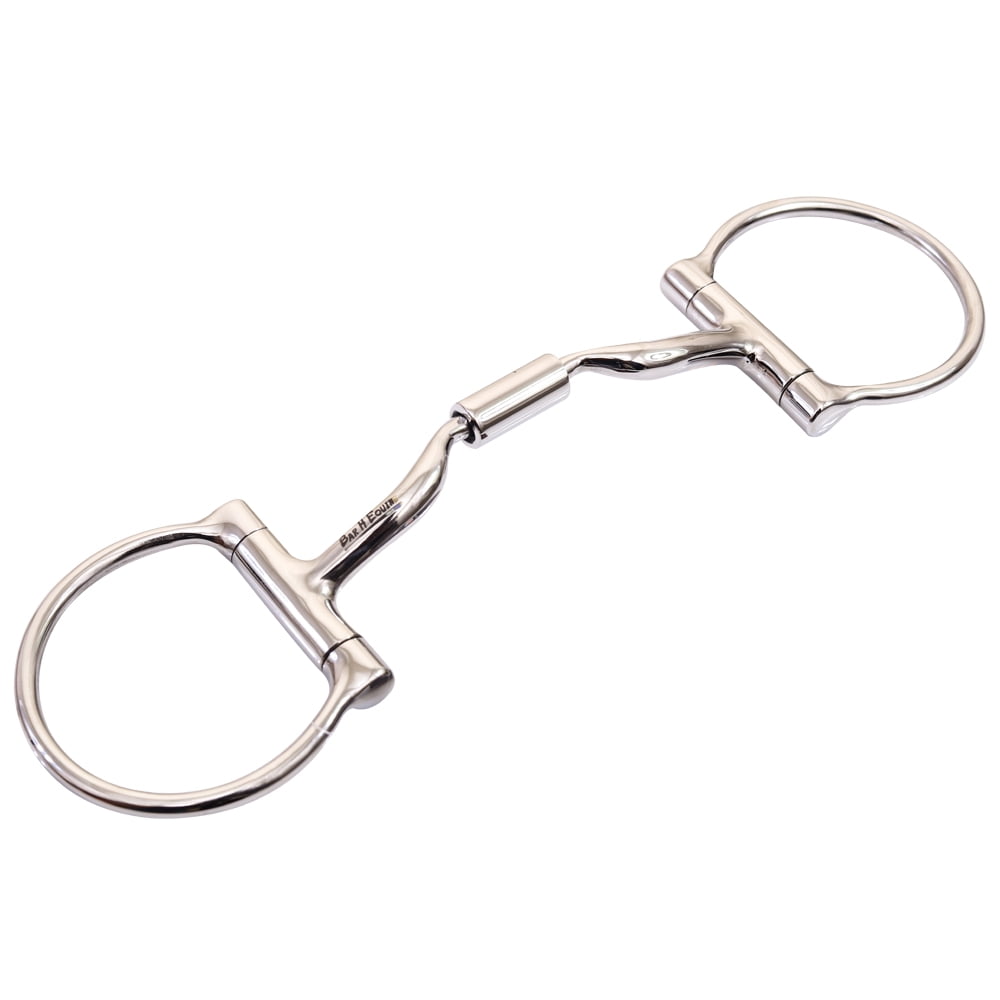 Bar H Equine Stainless Steel Medium Port D Ring W/ Roller Horse Mouth ...
