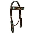 Bar H Equine Western Horse Floral Genuine American Leather Headstall ...