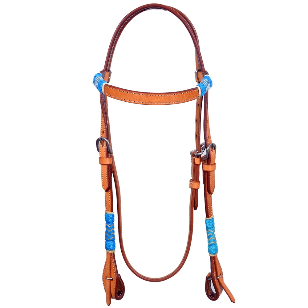 Bar H Equine Western Horse Rawhide Genuine American Leather Headstall ...