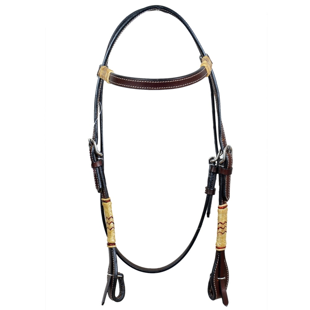 Bar H Equine Western Horse Rawhide Genuine American Leather Headstall ...