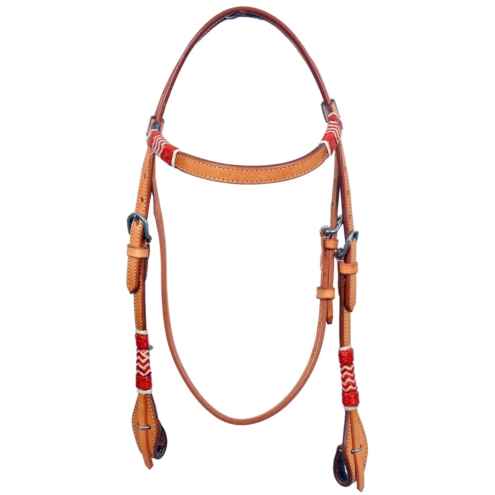 Bar H Equine Western Horse Rawhide Genuine American Leather Headstall ...